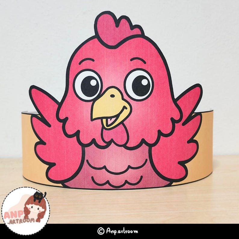 The Little Red Hen Headband - Animal Paper Hat & Crown - DIY Coloring ...