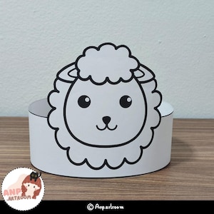 Sheep Headband - Animal Paper Hat & Crown - DIY Coloring Activity ...
