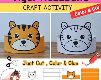Hippopotamus Headband - Animal Paper Hat & Crown - DIY Coloring ...