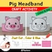 Pig Headband - Animal Paper Hat & Crown - DIY Coloring Activity Costume ...