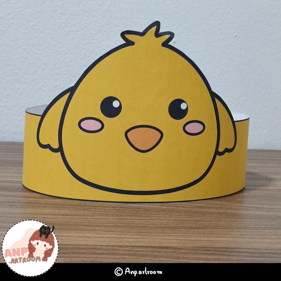 Chicken Headband - Animal Paper Hat & Crown - DIY Coloring Activity ...