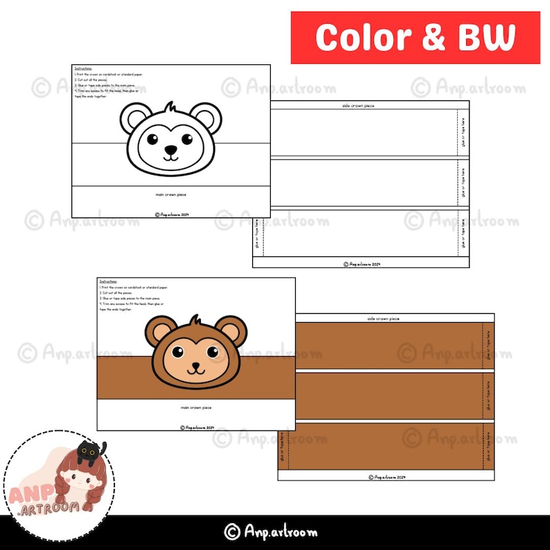 Koala Headband - Animal Paper Hat & Crown - DIY Coloring Activity ...