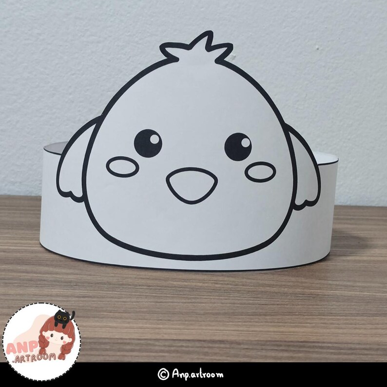 Chicken Headband - Animal Paper Hat & Crown - DIY Coloring Activity ...