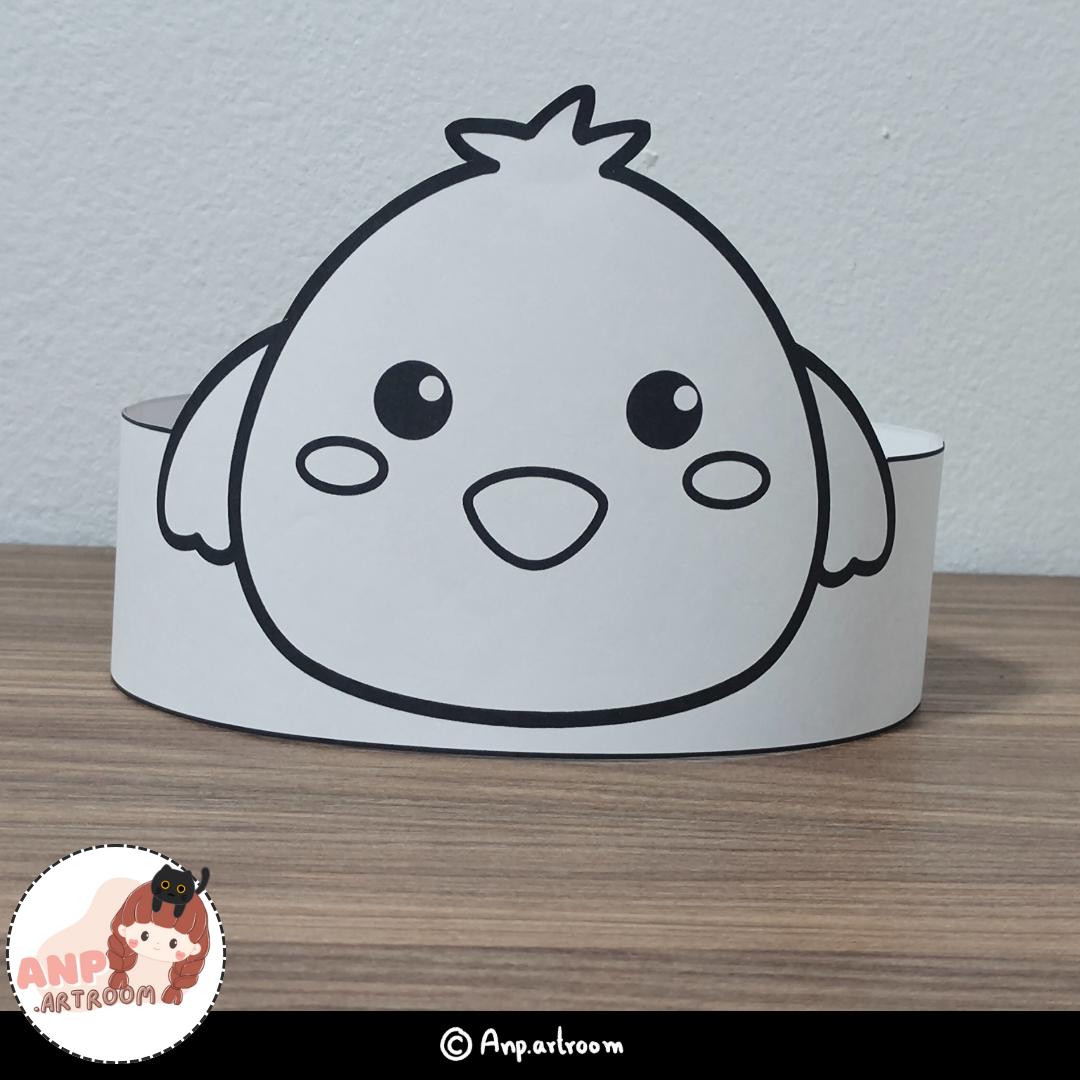 Chicken Headband - Animal Paper Hat & Crown - DIY Coloring Activity ...