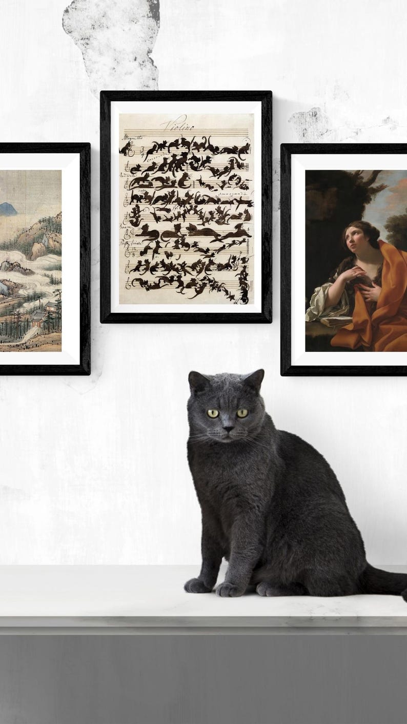 Cat Symphony, Musical Cats, Vintage Sheet Music Art, Moritz Von Schwind ...