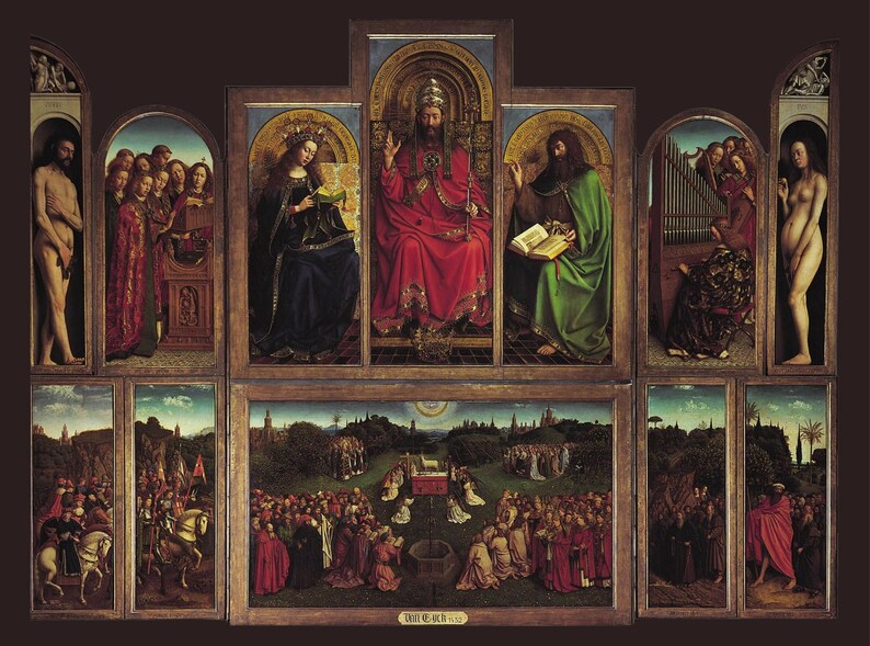 Ghent Altarpiece Museum Print, Jan Van Eyck Triptych, Gothic ...