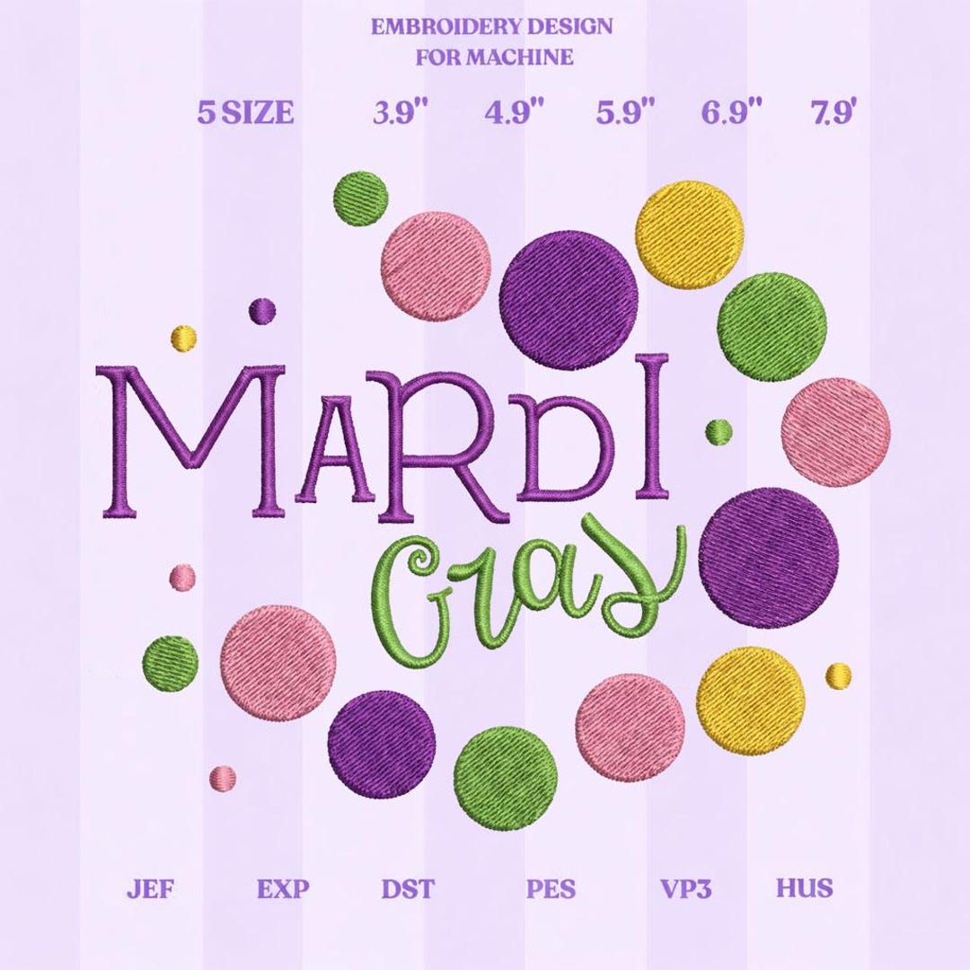 Mardi Gras Dots Embroidery Design, Instant Download Dst Pe - Etsy