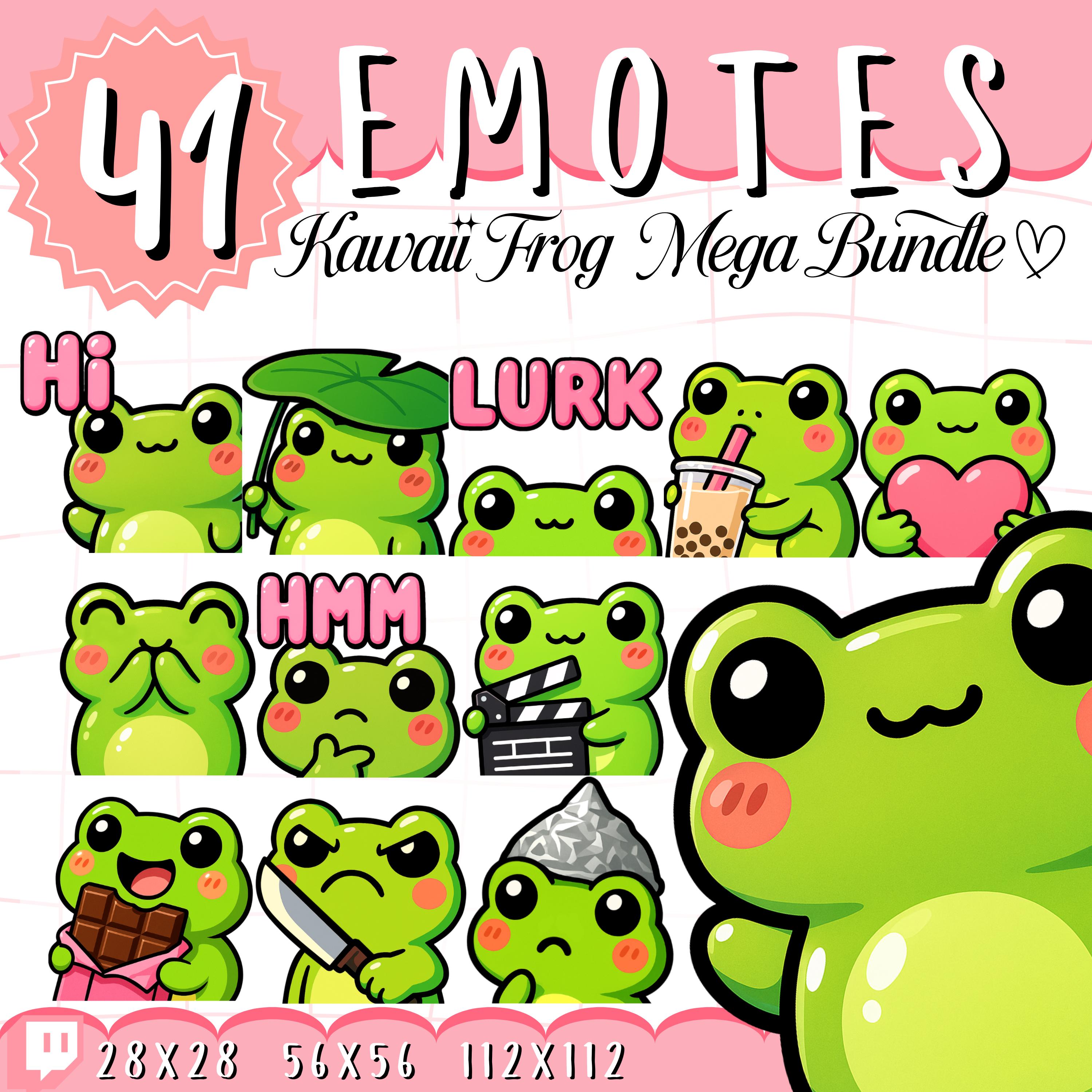 41 Kawaii Frog Emotes Mega Bundle, Cute Frog Emotes, Frog Emote, Kawaii ...