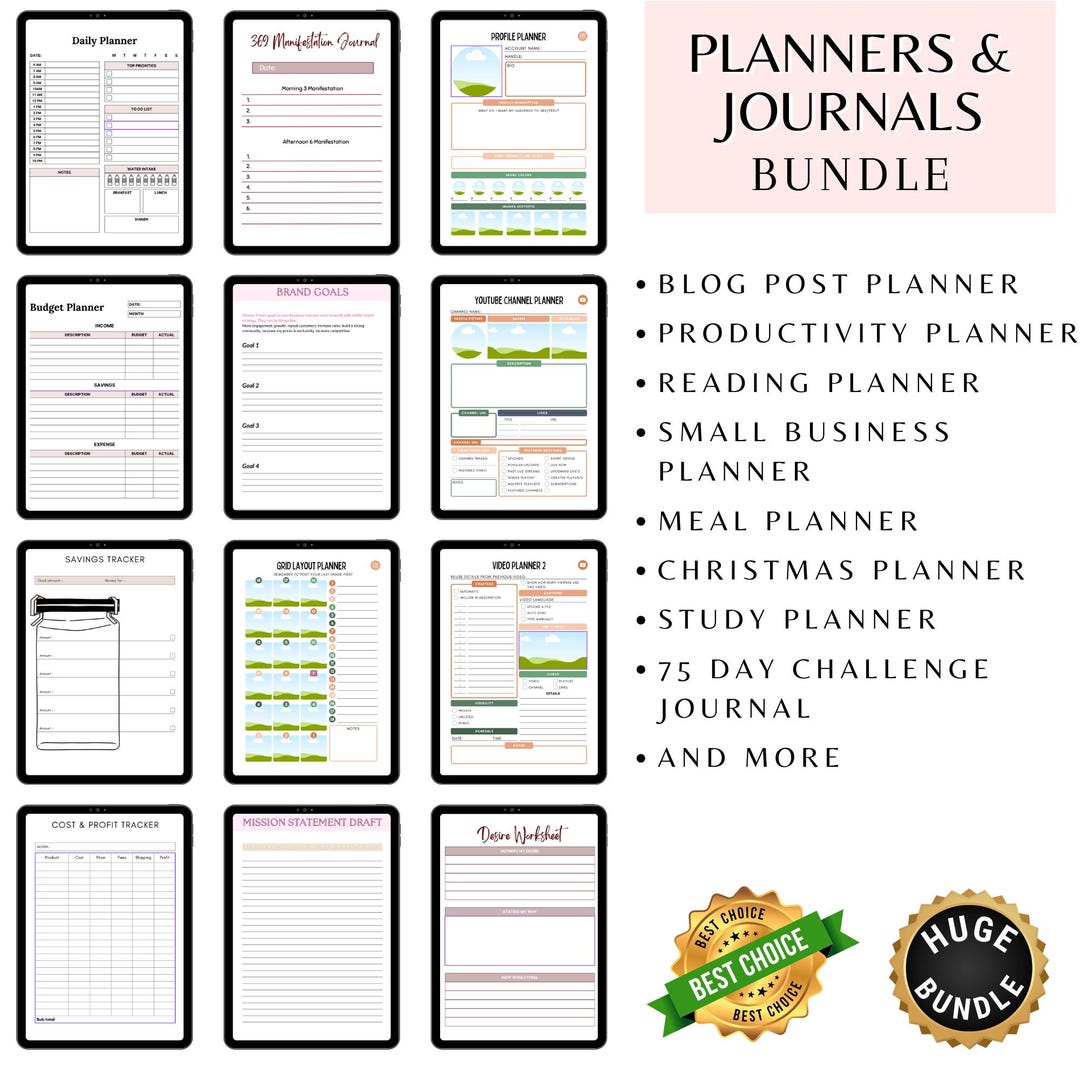 Ultimate Planner and Journal Bundle | Productivity, Budget, Business ...