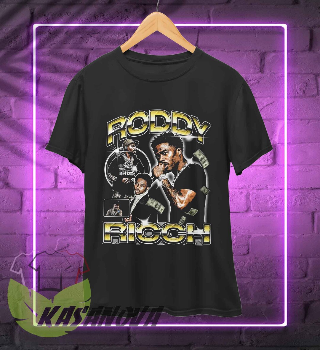 Roddy Ricch T Shirt, Rap Hip Hop Music Merch Shirt, 90s Retro Casual ...
