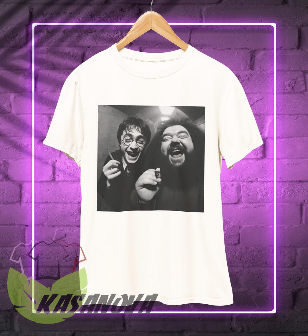Funny Harry Potter and Hagrid T Shirt, Wizard Novelty Shirt, Magical ...