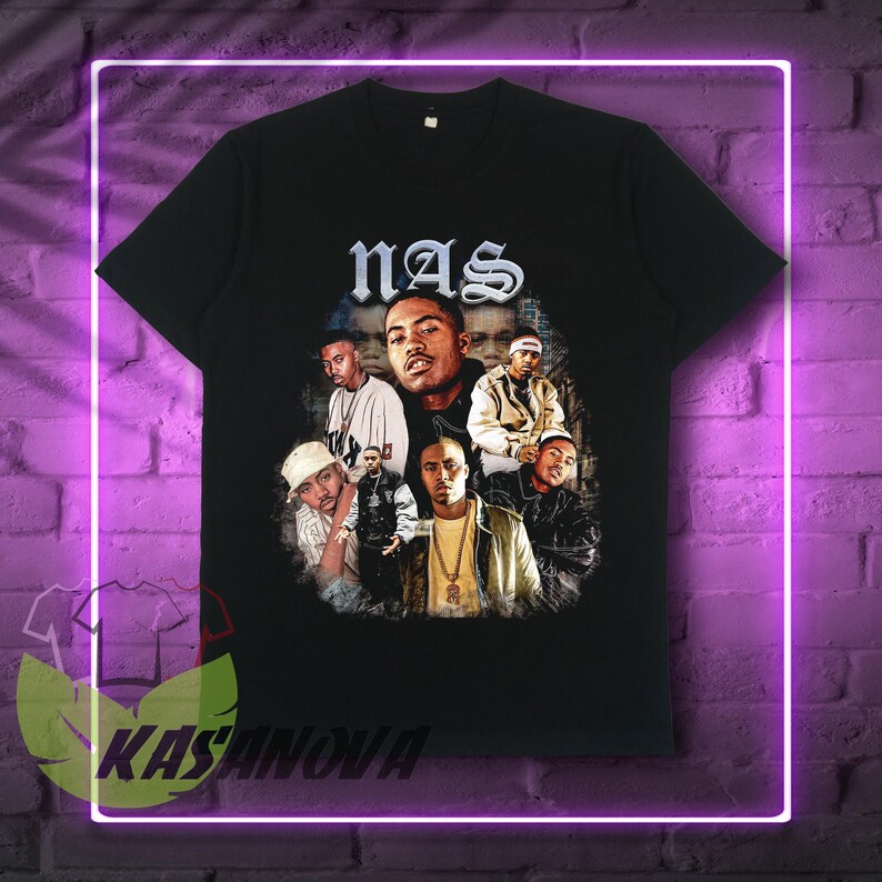 NAS T Shirt, Music Rap Hip Hop Shirt, 90s Retro Casual Unisex T-shirt ...