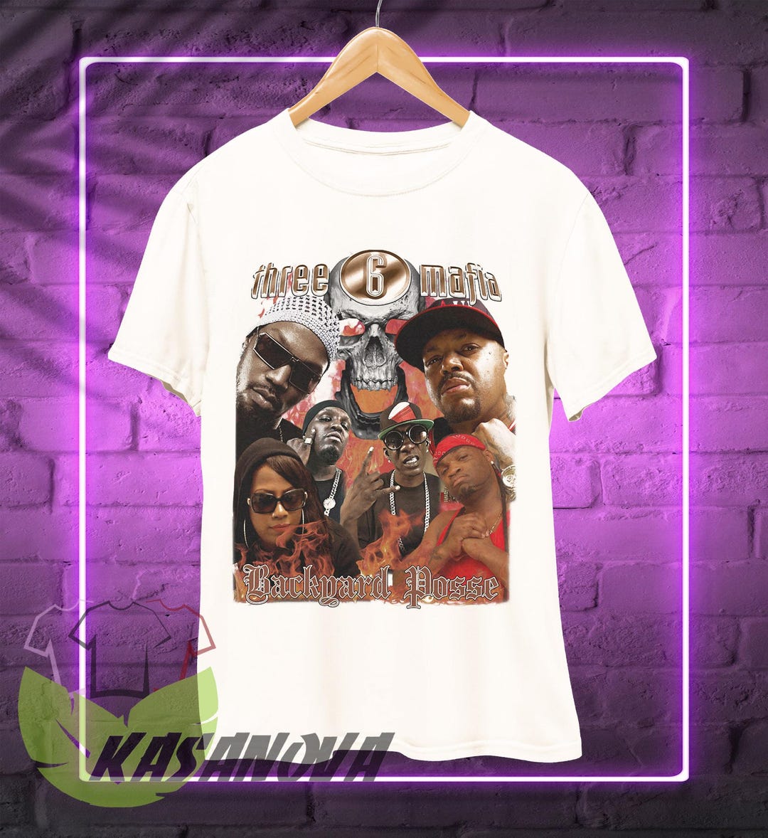 Three 6 Mafia T-shirt: 90s Retro Hip Hop Rap Music Merch Shirt ...