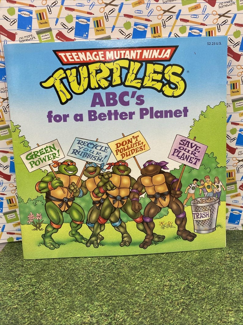 Teenage Mutant Ninja Turtles ABC Book Vintage Kids Reading TMNT ...