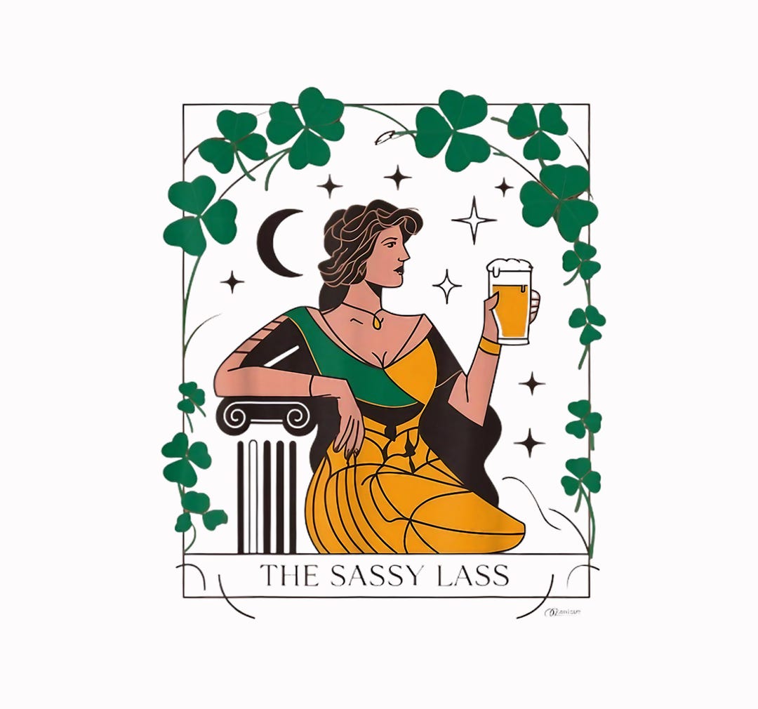 Patrick's Day the Sassy Lass Tarot Card Png, Vintage St Patrick's Day ...