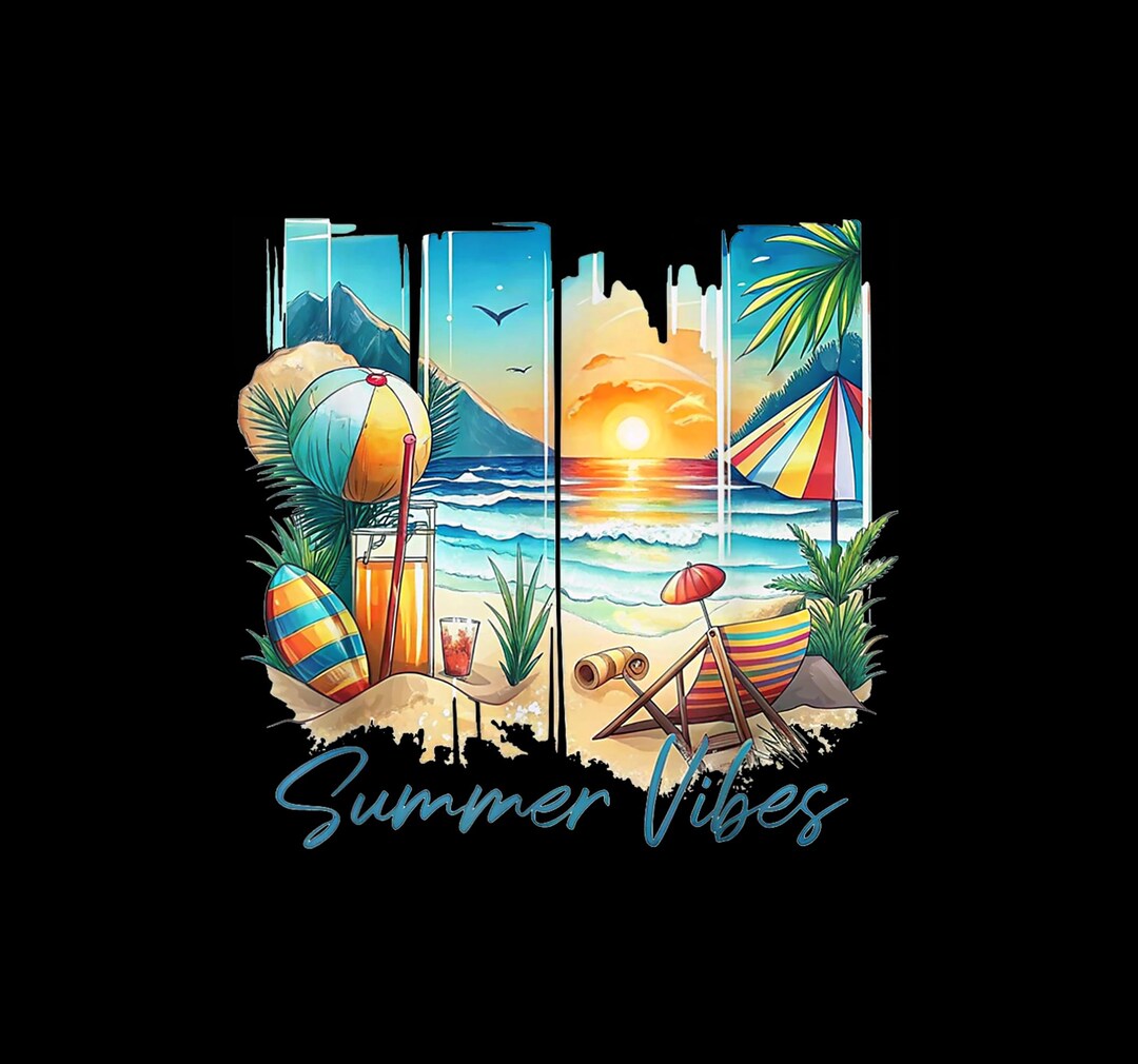 Summer Vibes PNG, Summer PNG, Retro Summer Png, Beach Png, Preppy ...