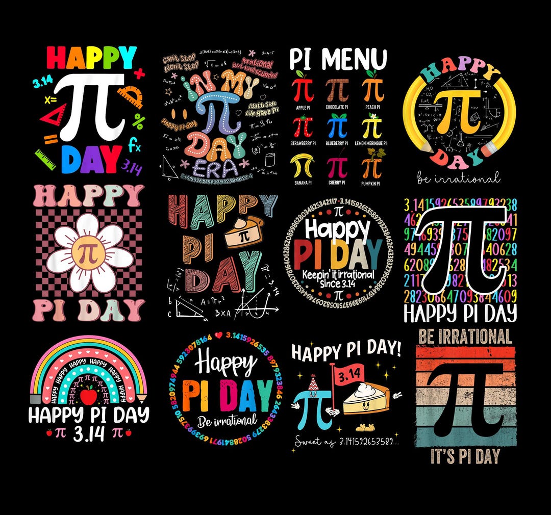 Designs Happy Pi Day PNG Bundle, Pi Day, Funny Math Gift, Funny Pi Day ...