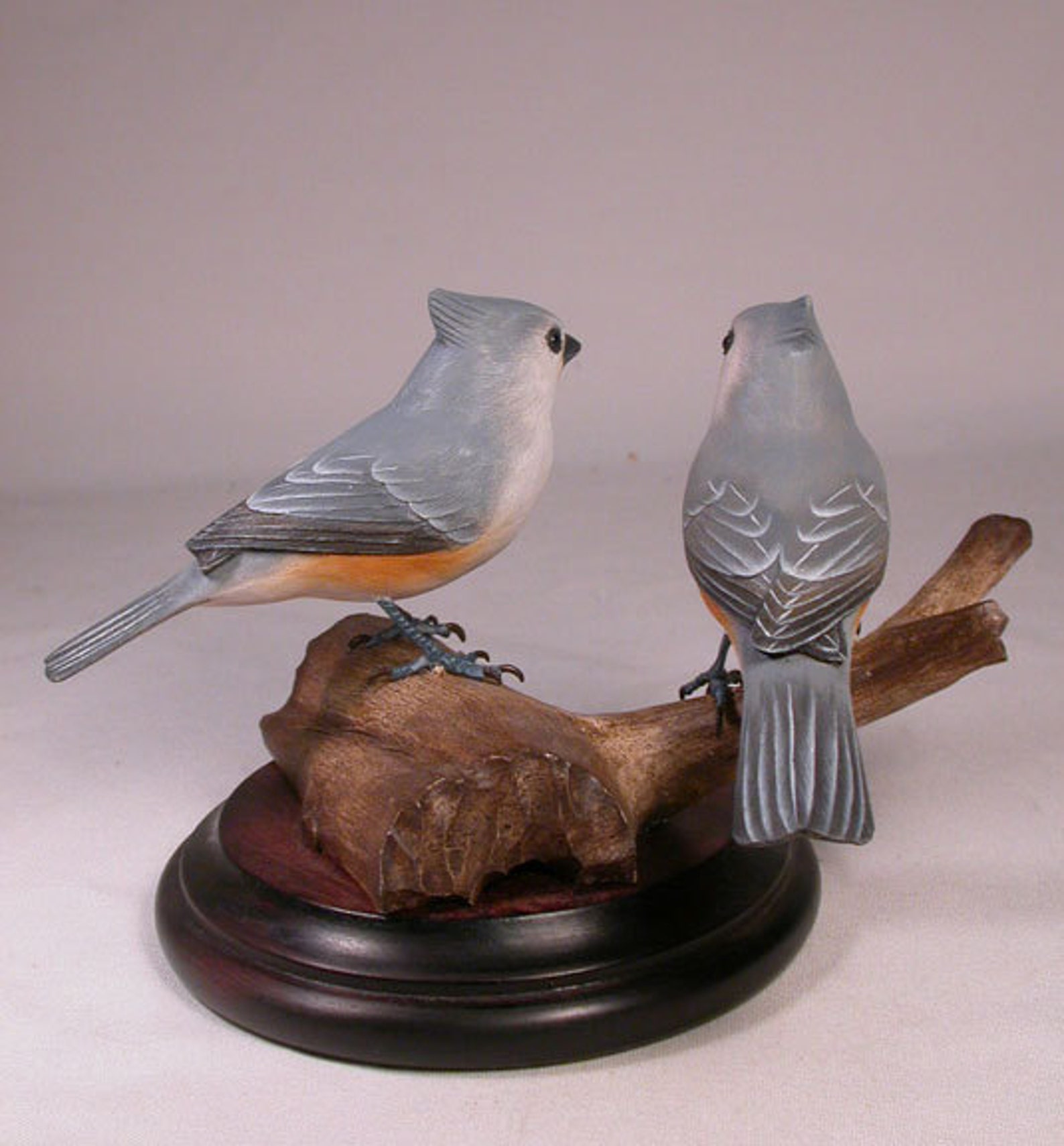 Tufted Titmouse Pair 2 Hand Carved and Hand Painted Wooden - Etsy