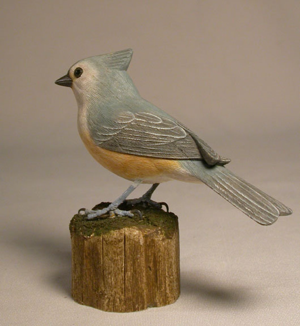 Tufted Titmouse Hand Carved and Hand Painted Wooden Bird - Etsy