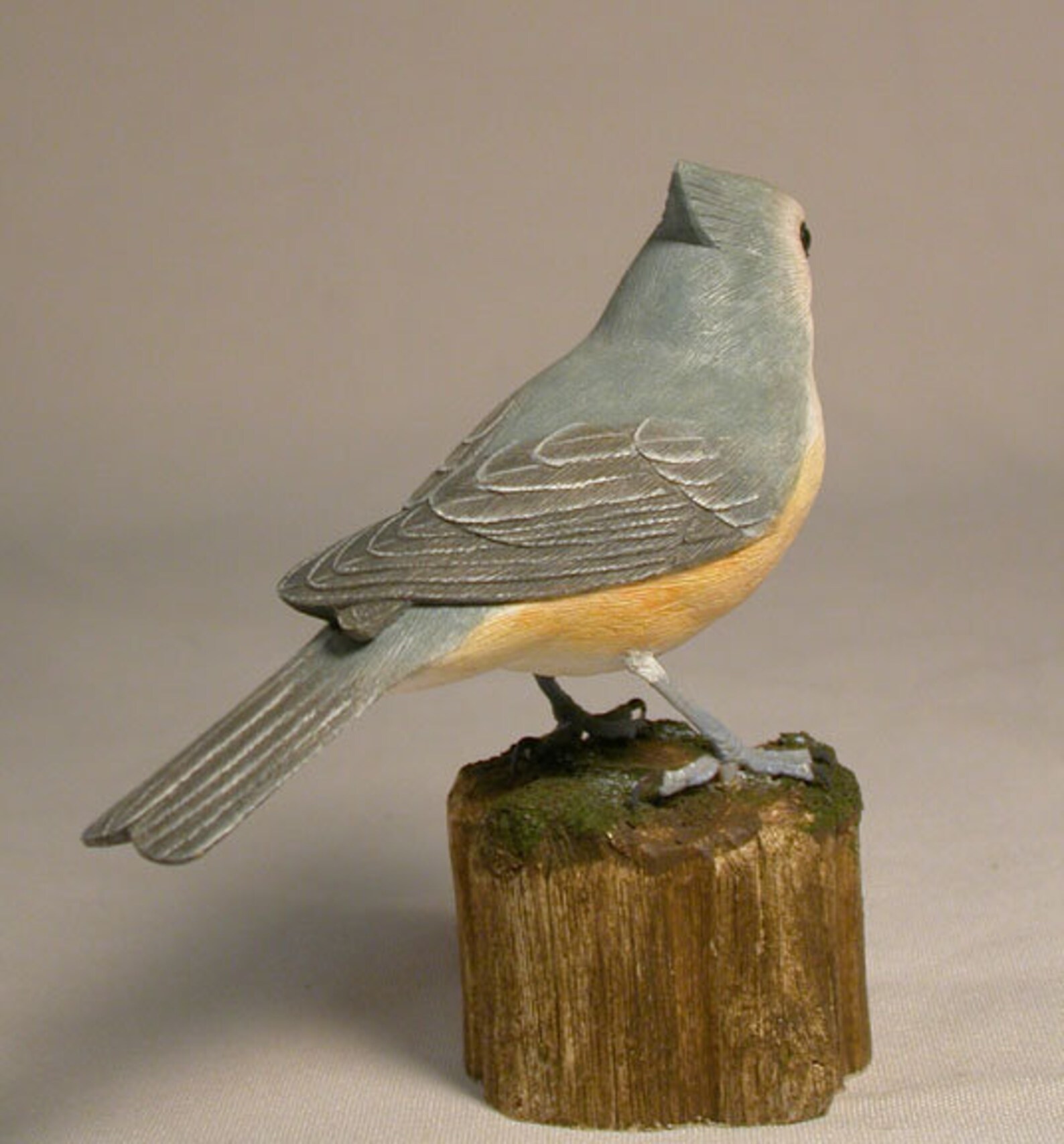 Tufted Titmouse Hand Carved and Hand Painted Wooden Bird | Etsy