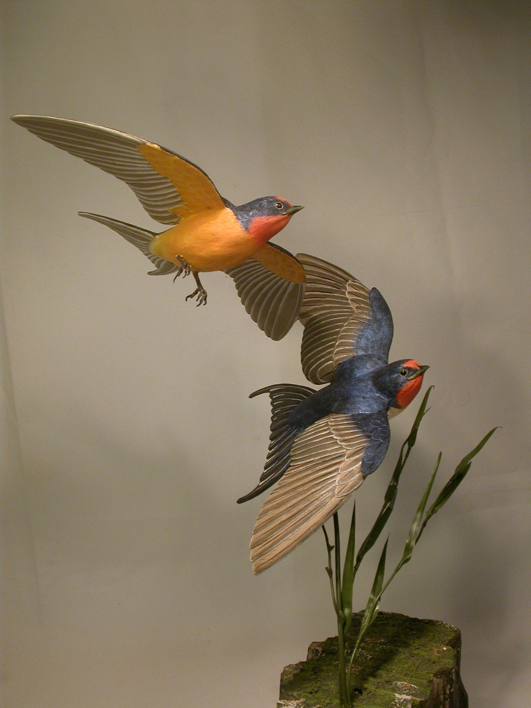 Open-winged Barn Swallow Wooden Hand Carved Bird Carving - Etsy