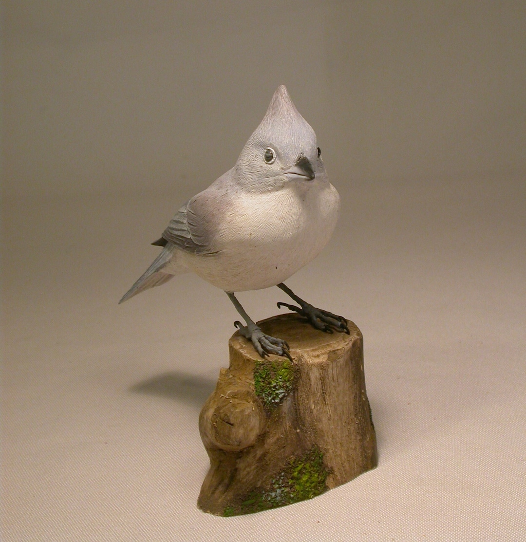 Juniper Titmouse Hand Carved and Hand Painted Wooden Bird - Etsy