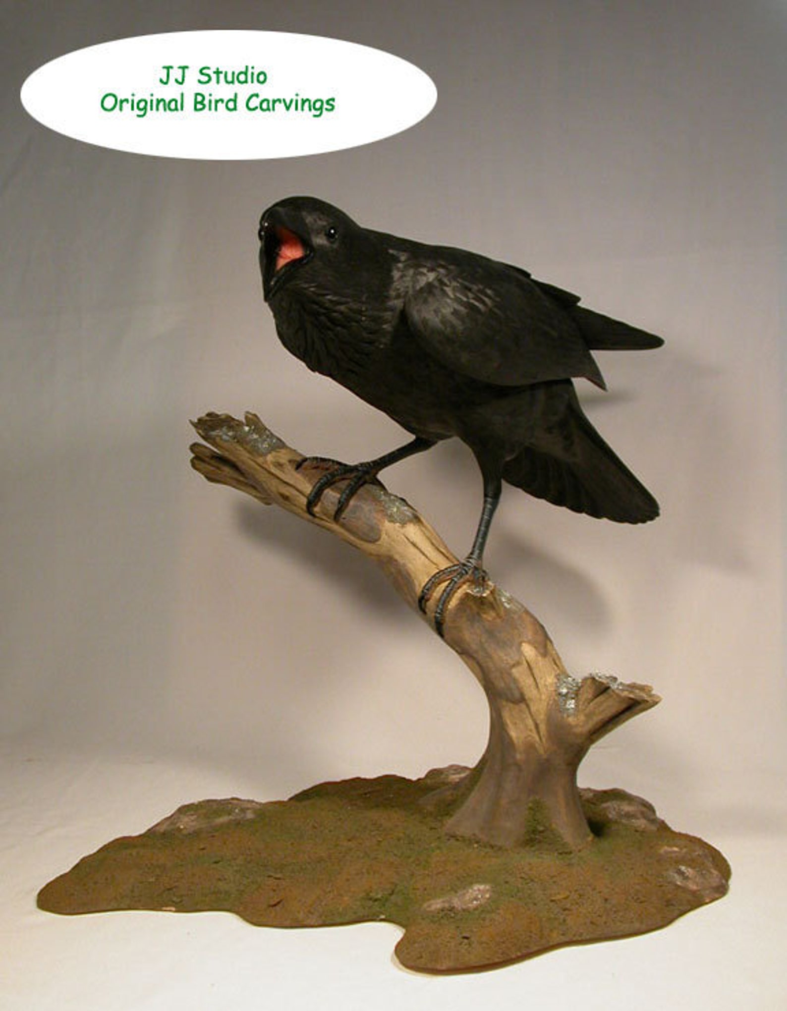 22 Inch Common Raven Hand Carved Wooden Bird - Etsy