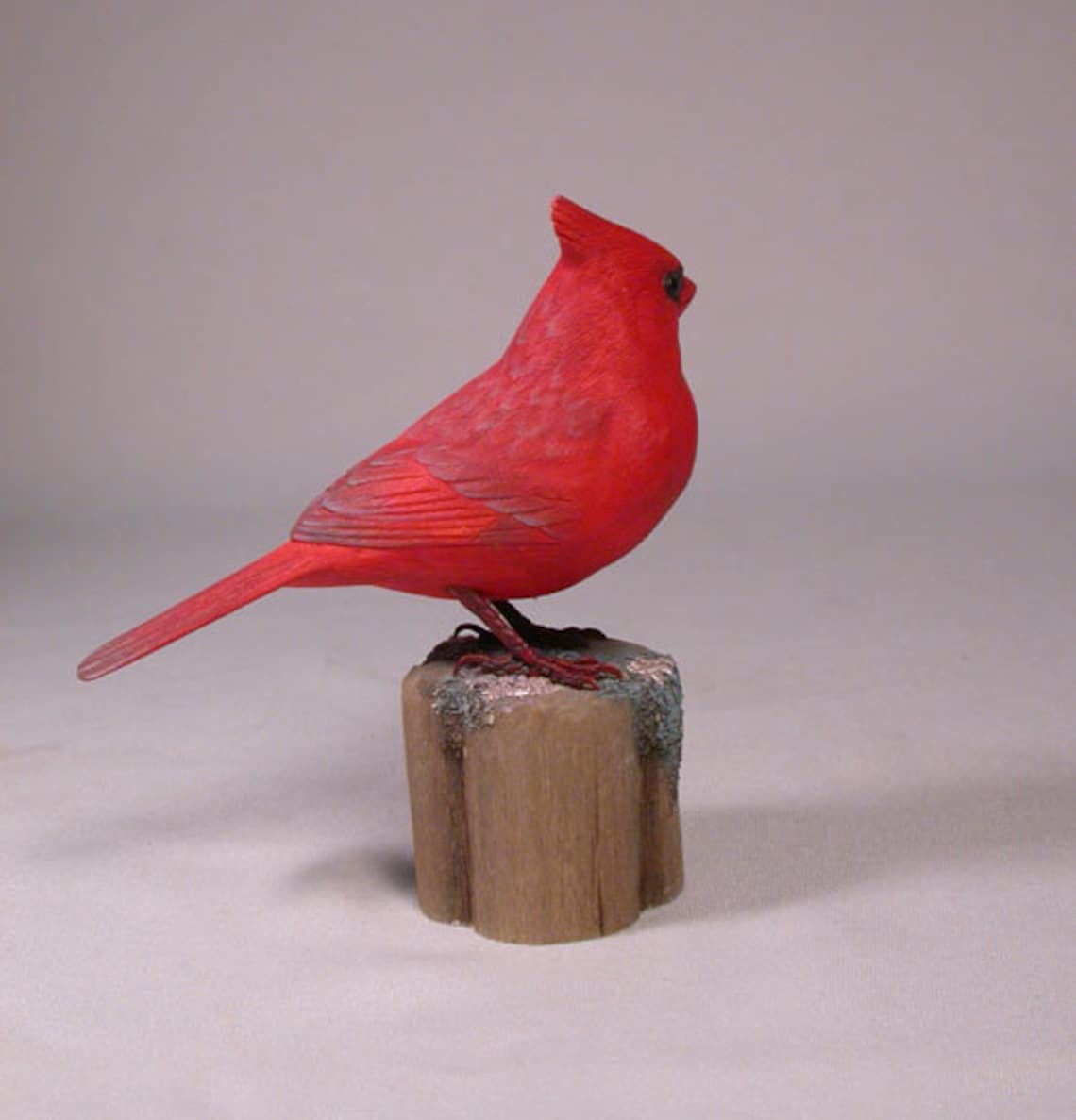 4/3/8 Inch Male Cardinal Hand Carved Wooden Bird - Etsy