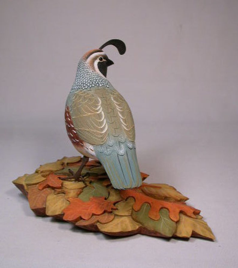 Gambel's Quail Hand Carved Wooden Bird Carving - Etsy