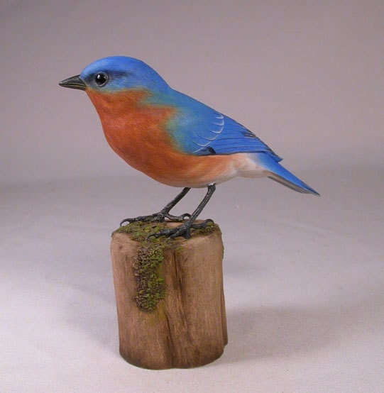 Eastern Bluebird Male Hand Carved and Hand Painted Wooden Bird - Etsy