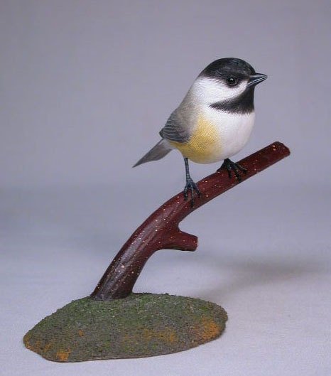 Black-capped Chickadee Wooden Carved Bird - Etsy