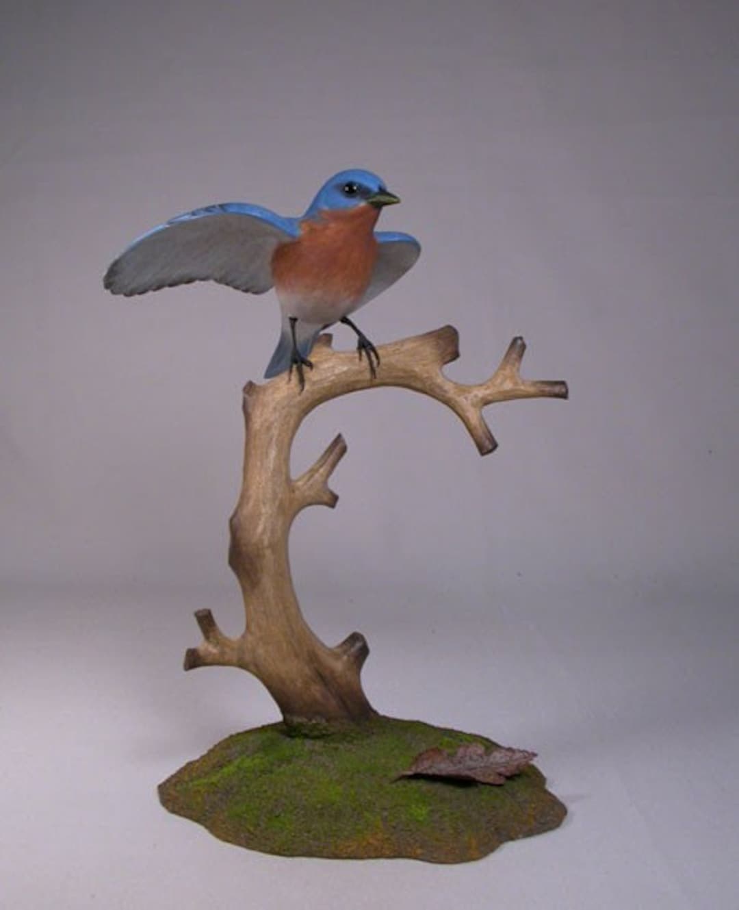 Open-winged Eastern Bluebird Wooden Carved Bird Carving - Etsy