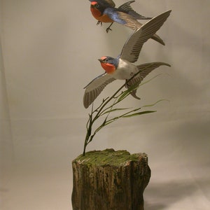 Open-winged Barn Swallow Wooden Hand Carved Bird Carving - Etsy