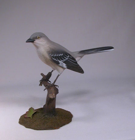 Northern Mockingbird Wooden Carved Bird Carving - Etsy