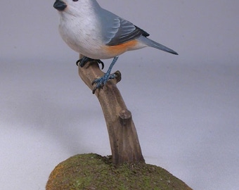 Tufted Titmouse Hand Carved and Hand Painted Wooden Bird | Etsy