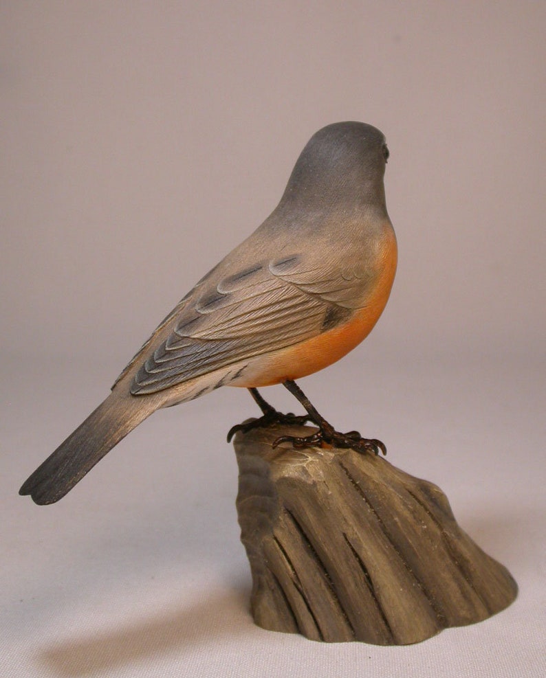 5-5/8 Inch American Robin #2 Hand Carved Wooden Bird - Etsy