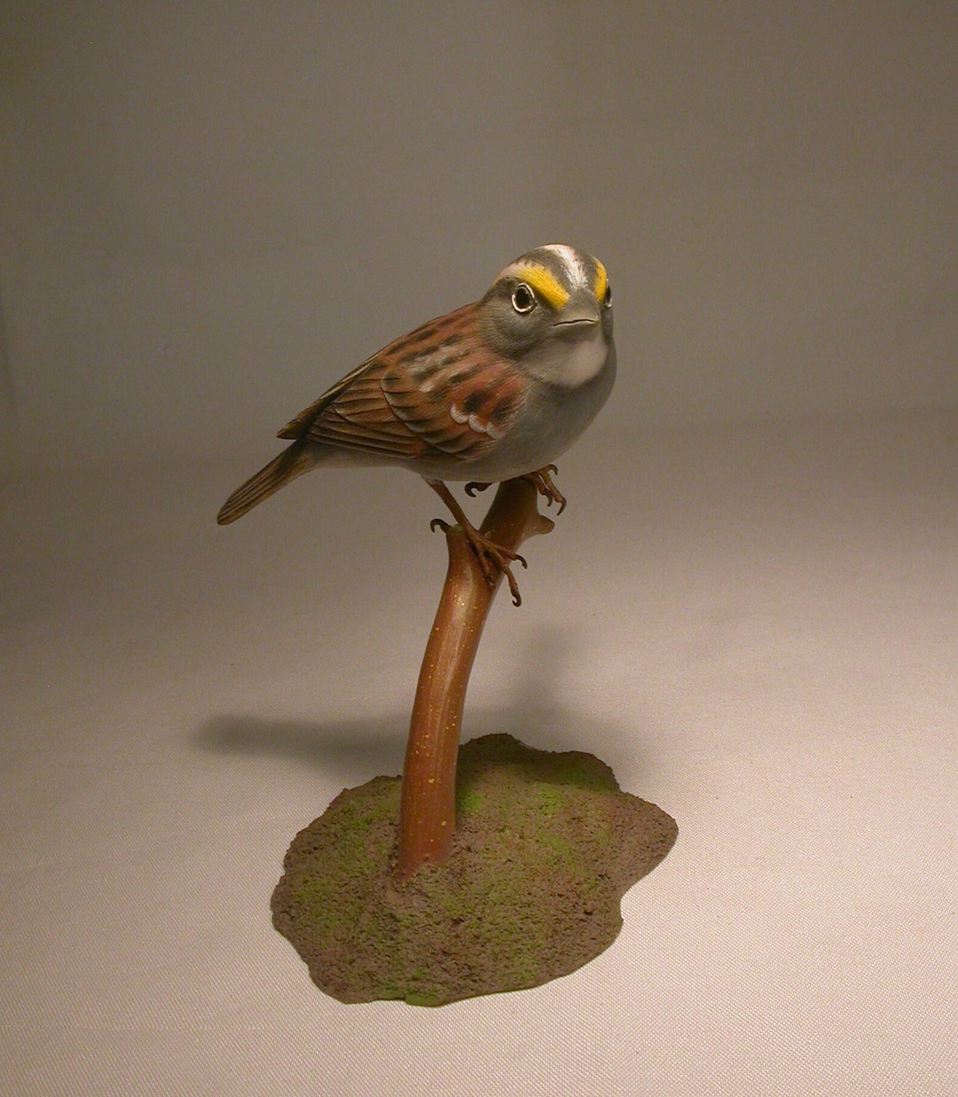 White-throated Sparrow Hand Carved Wooden Songbird - Etsy