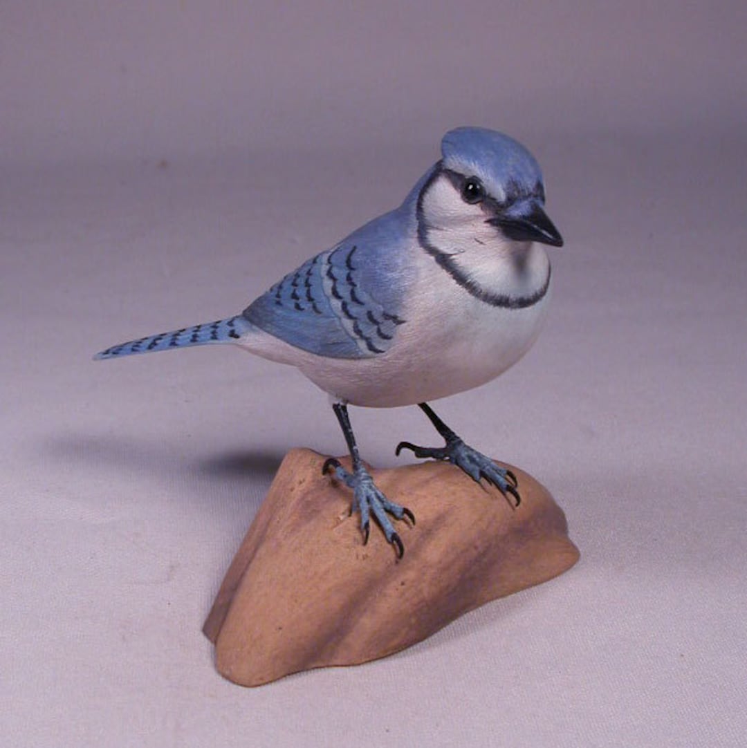 5-1/4 Inch Blue Jay Hand Carved and Hand Painted Wooden Bird - Etsy