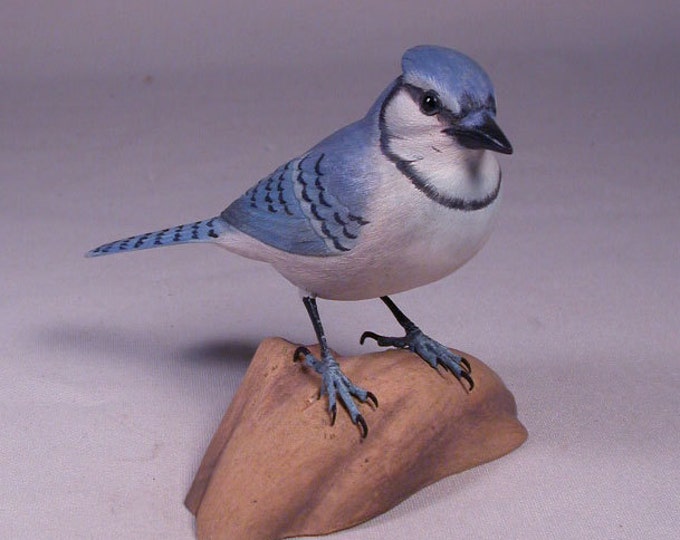 5-1/4 Inch Blue Jay Hand Carved and Hand Painted Wooden Bird - Etsy