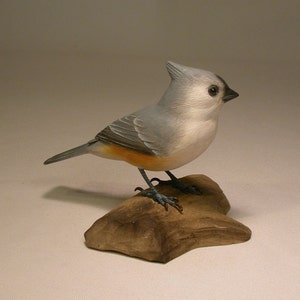 Tufted Titmouse Hand Carved and Hand Painted Wooden Bird - Etsy