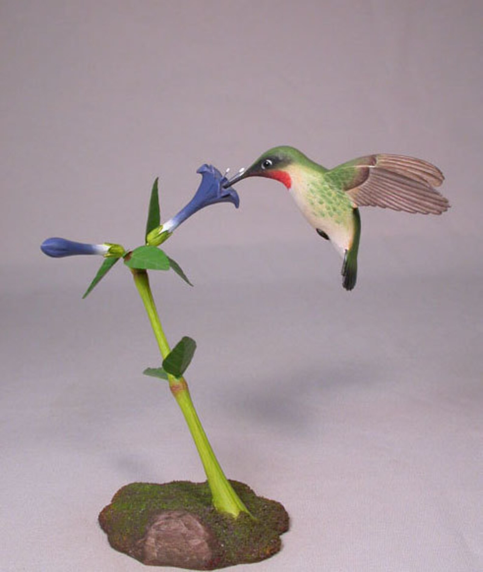 Open-winged Ruby-throated Hummingbird #2 Hand Carved Wooden Bird - Etsy
