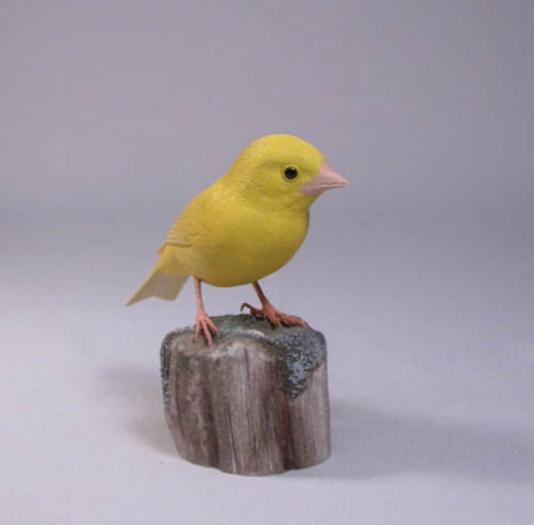 Yellow Canary Hand Carved Wooden Bird - Etsy