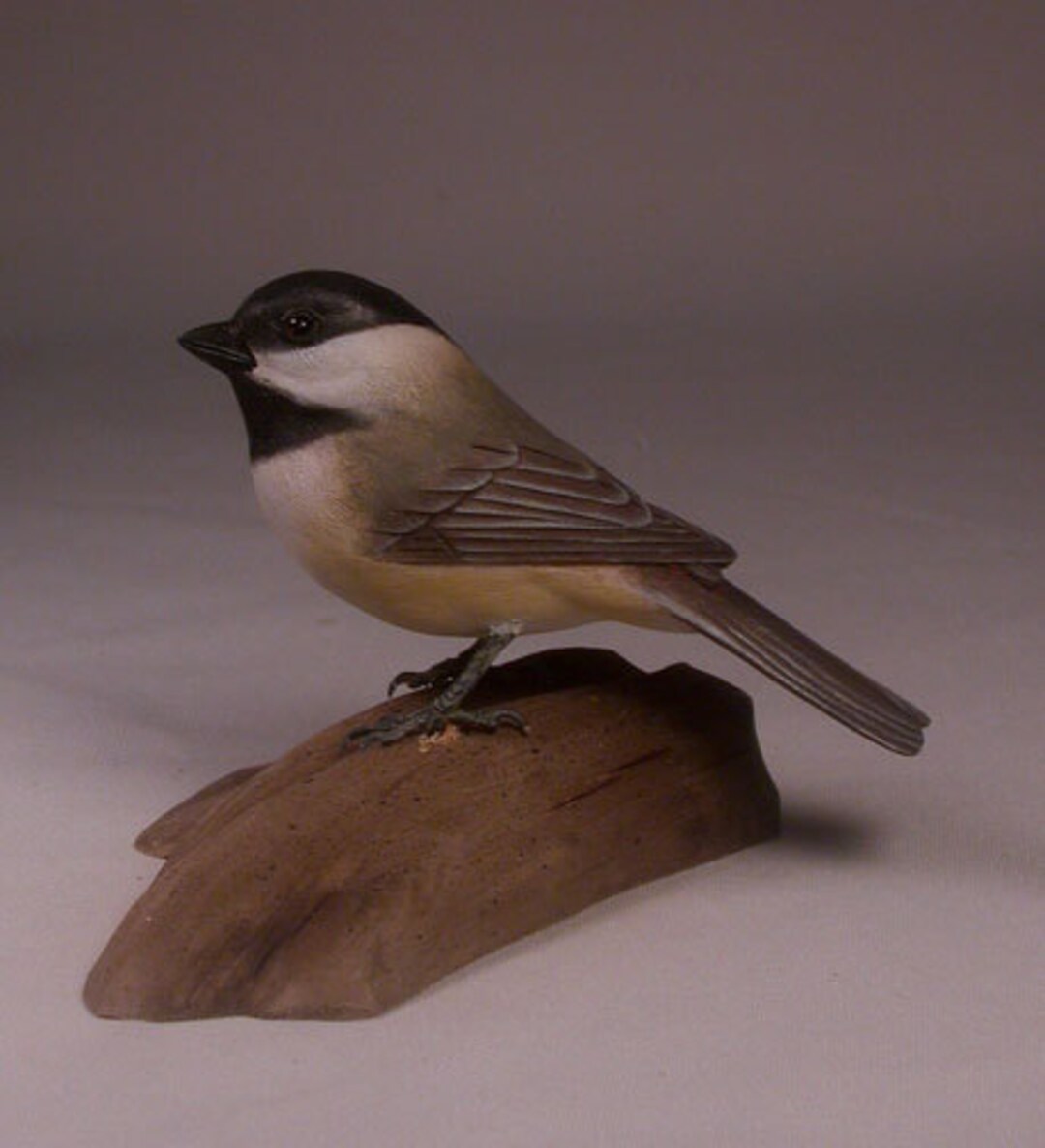 Black-capped Chickadee on Hand Carved Wooden Base - Etsy