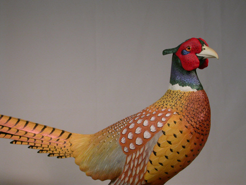 26" Ring-necked Pheasant Hand Carved Wooden Bird Carving - Etsy