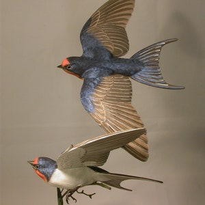 Open-winged Barn Swallow Wooden Hand Carved Bird Carving - Etsy