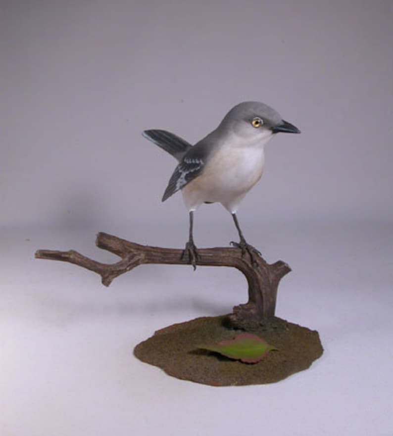 Northern Mockingbird Wooden Carved Bird Carving - Etsy