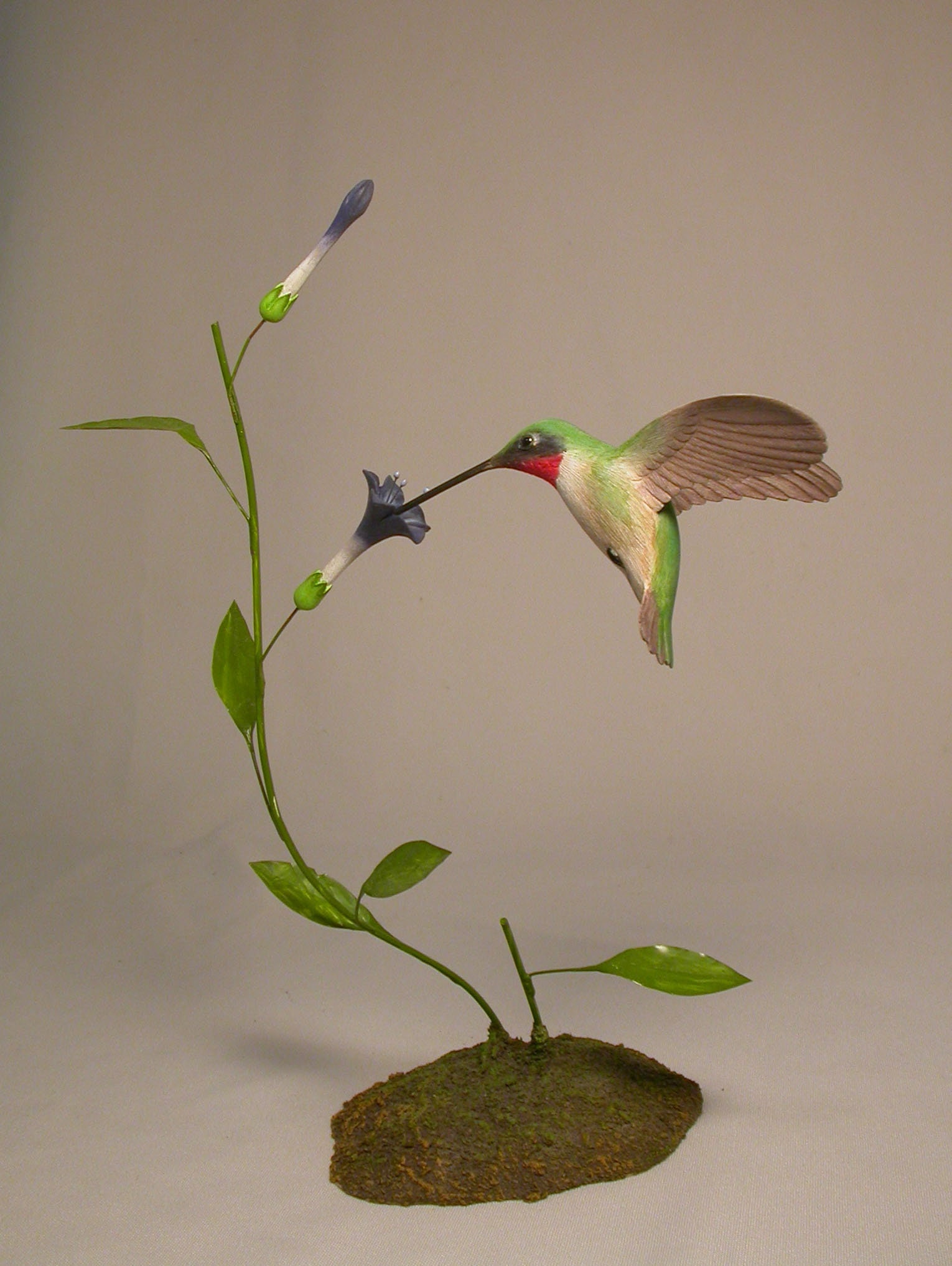 Open-winged Ruby-throated Hummingbird 4 Hand Carved Wooden - Etsy