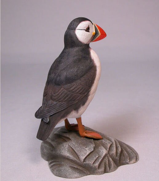 Atlantic Puffin Wood Carving Hand Carved and Hand Painted - Etsy