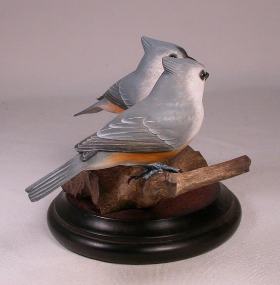 Tufted Titmouse Pair 2 Hand Carved and Hand Painted Wooden - Etsy