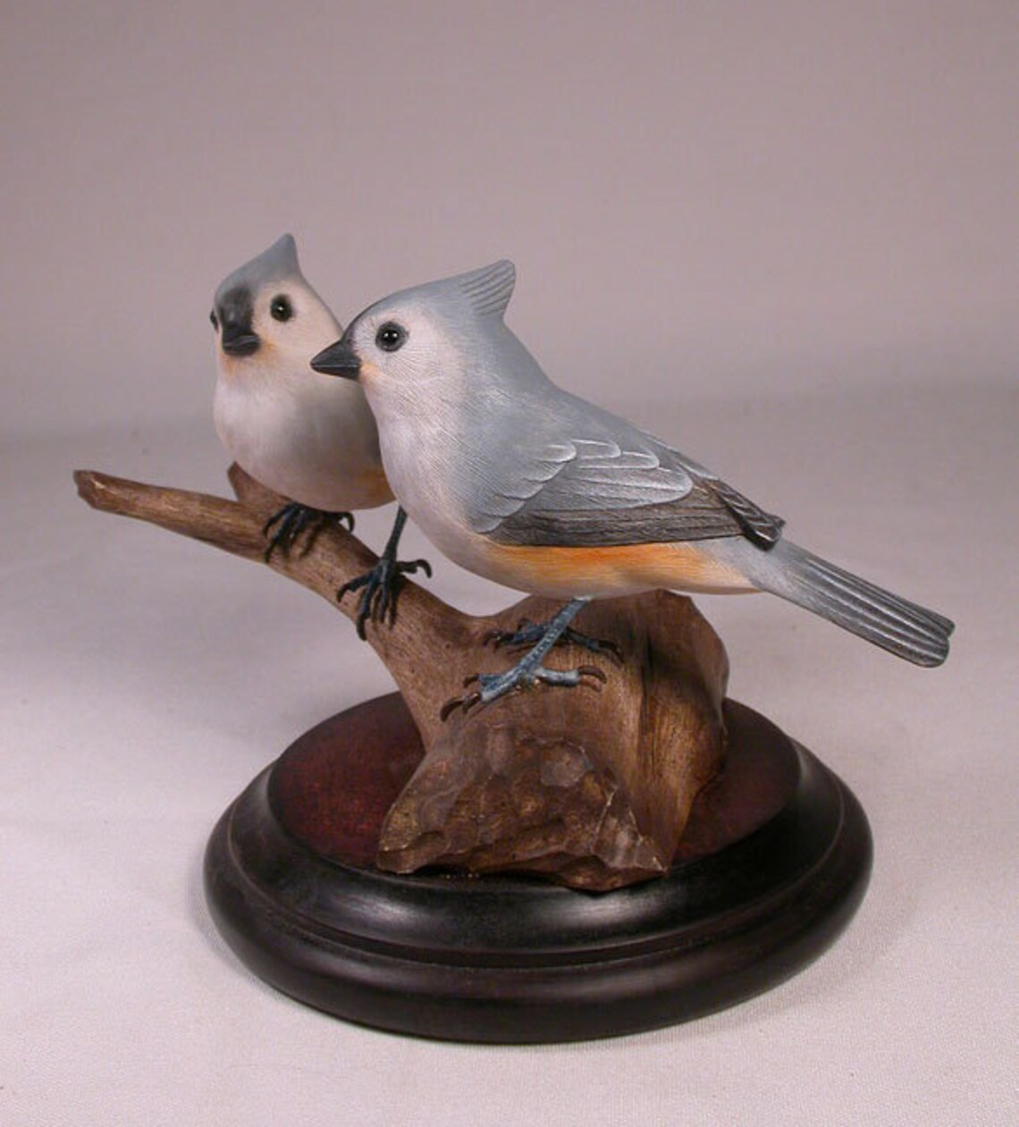 Tufted Titmouse Pair 2 Hand Carved and Hand Painted Wooden - Etsy
